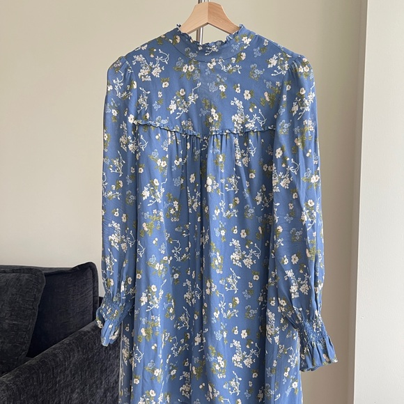 Reformation | Dresses | Reformation Blue Floral Mini Dress | Poshmark